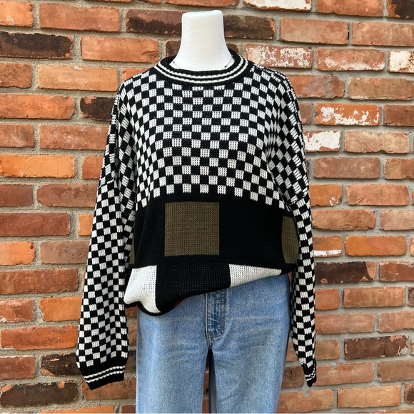 Sweaters | Vintage Checkered Sweater | Poshmark